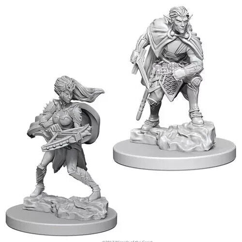 Drow 2 pk Nolzur's D&D miniature Dungeons Dragons unpainted W4 rogue f ...