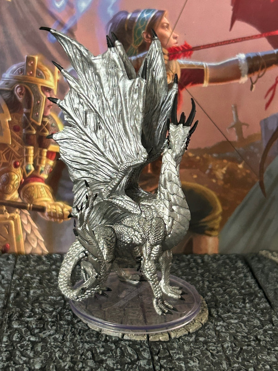 Large Silver Dragon D&D Miniature Dungeons Dragons Rusty Inn 41 young ...